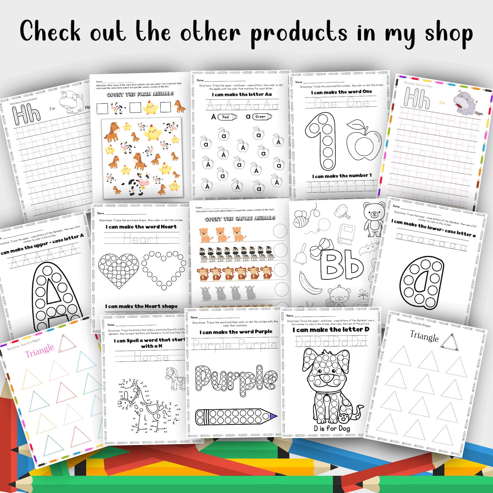 Pre-kindergarten Dot to Dot Animals of the Alphabet Printable Connect ...