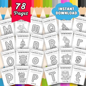 Do a Dot Alphabet Animal Printable Trace Letters of the Alphabet ...