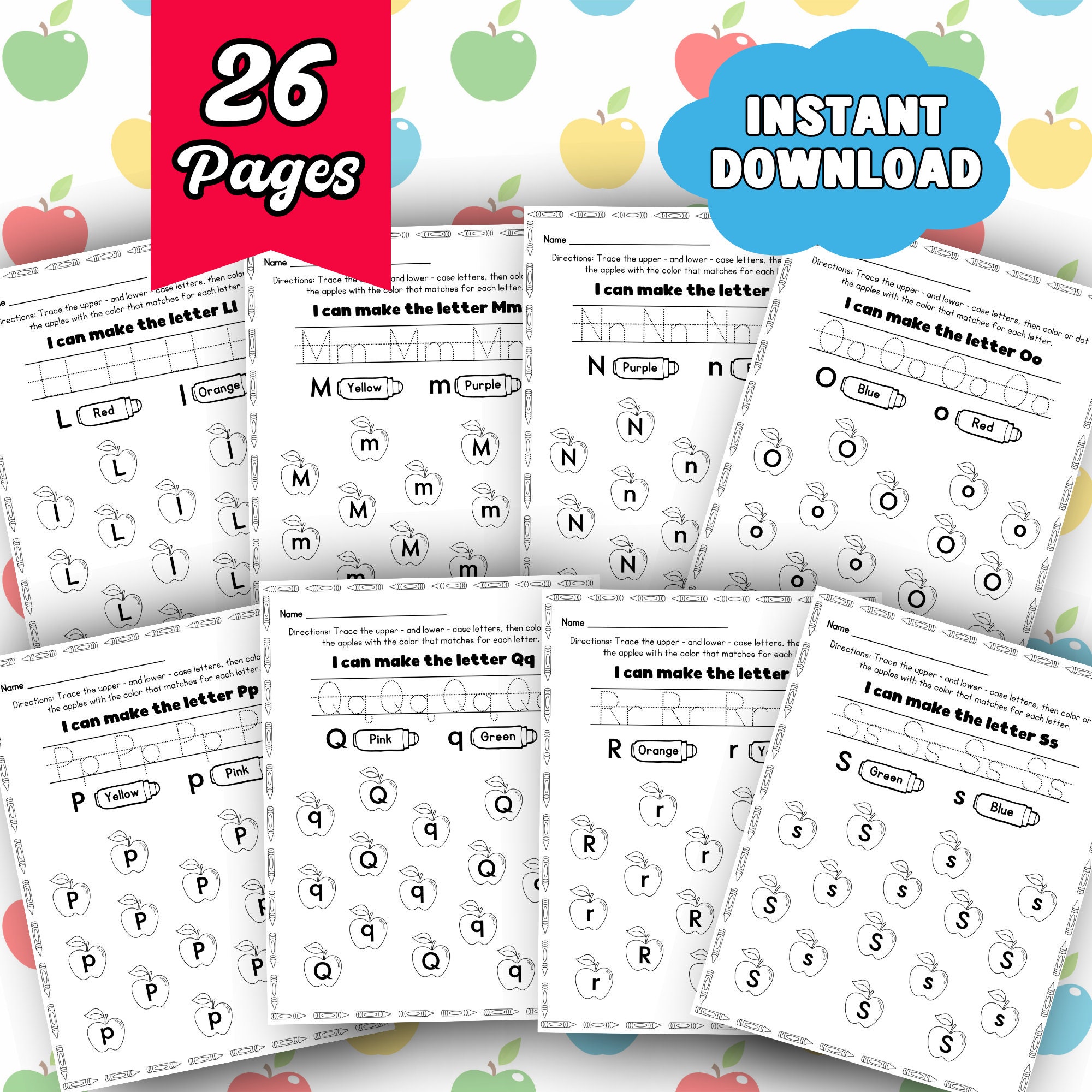 Do a Dot Alphabet Printable Trace Letters of the Alphabet Worksheet for ...