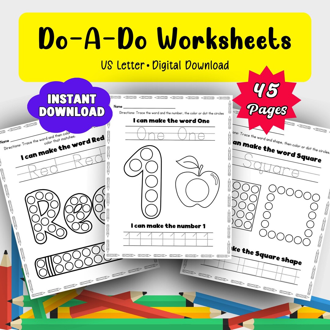 Do a Dot Numbers Shapes and Colors Printable Trace Numbers and Shapes ...
