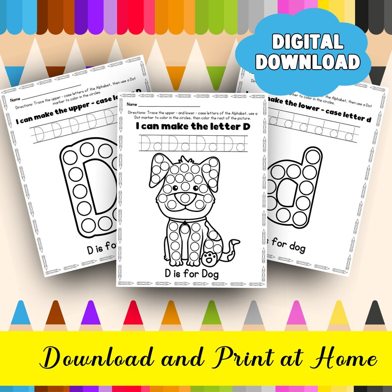 Do a Dot Alphabet Animal Printable Trace Letters of the Alphabet ...