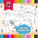 26 Alphabet Coloring Book Printable Coloring Pages - Etsy
