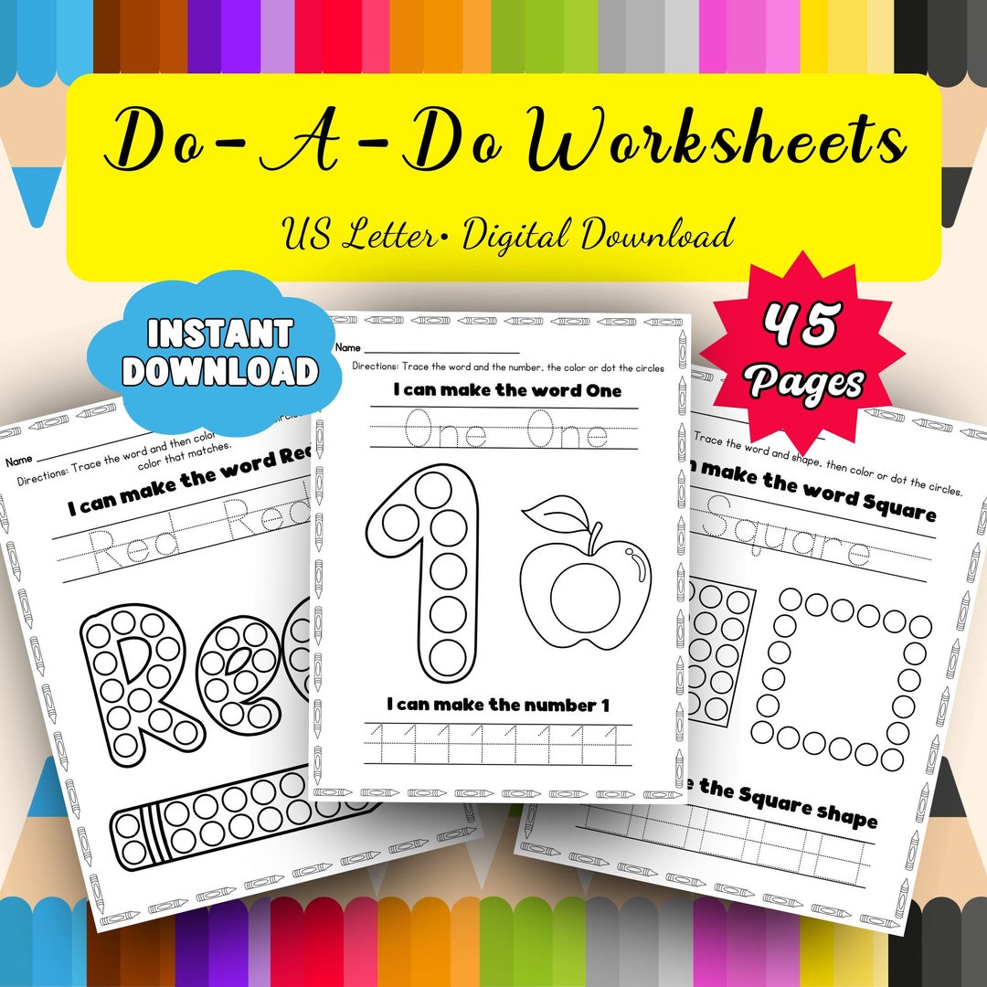 Do a Dot Numbers Shapes and Colors Printable Trace Numbers and Shapes ...