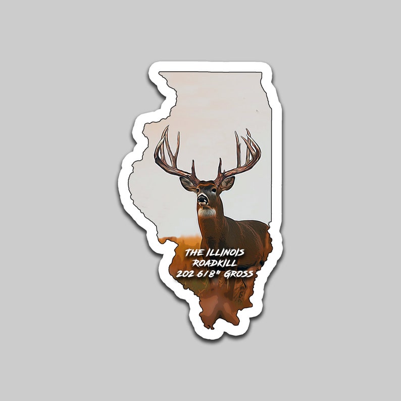 Illinois Road Kill Buck Sticker - Etsy