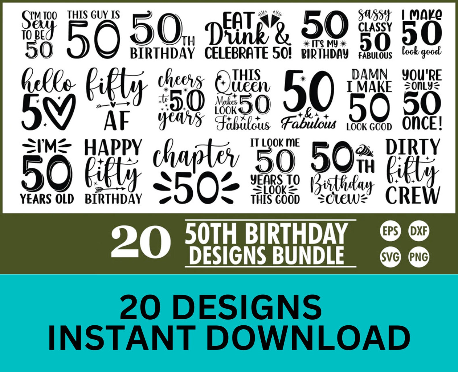 50th Birthday SVG Designs Bundle, Birthday Party Gift Svg, Svg Files ...