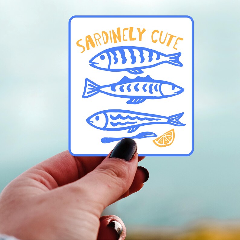 Sardines Sticker Pack | Cute Sardine Stickers | Retro Fish Stickers ...