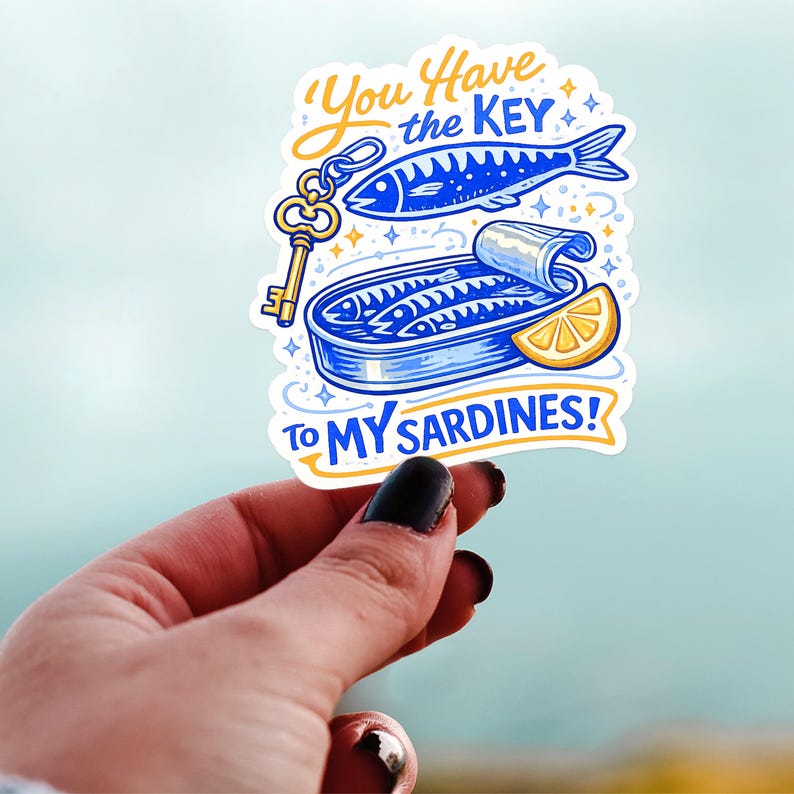 Sardines Sticker Pack | Cute Sardine Stickers | Retro Fish Stickers ...