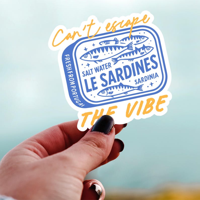 Sardines Sticker Pack | Cute Sardine Stickers | Retro Fish Stickers ...