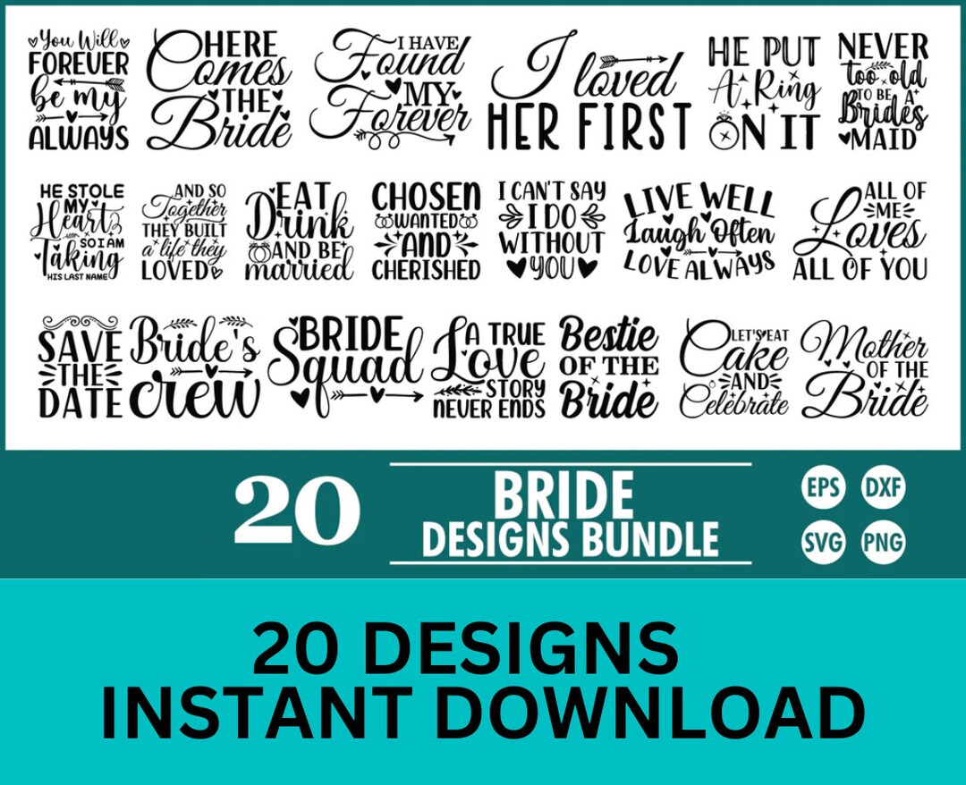 Bride Svg Bundle, Wedding Season Svg, Bride Tribe Svg, Bridal Party ...