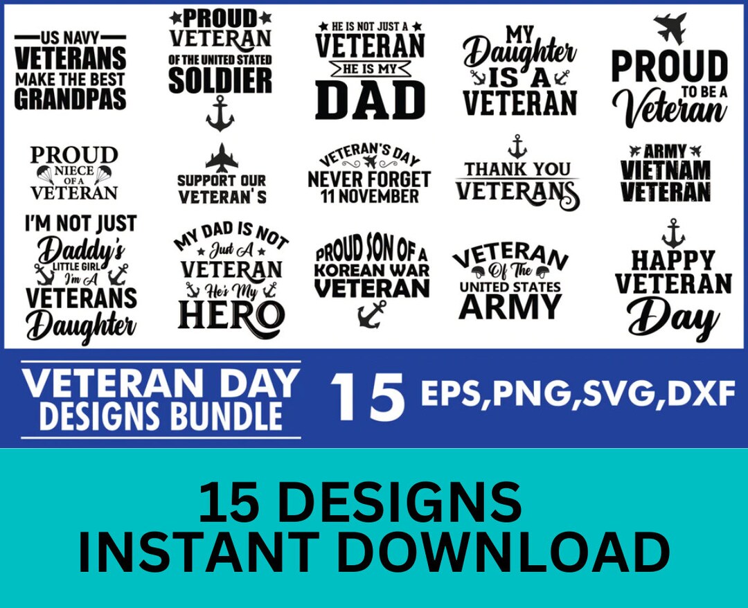 Veteran Day Svg Bundle, Army Svg, Navy Svg, Veteran Svg, Svg Files for ...