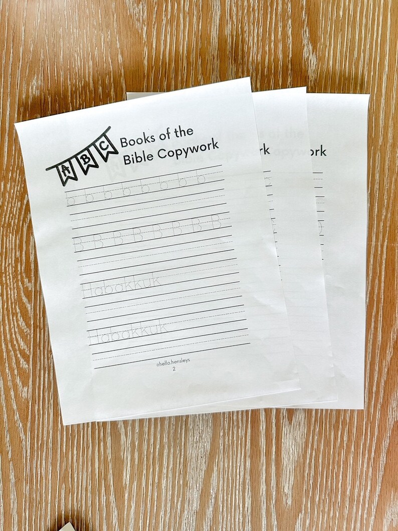 Books of the Bible Copywork - Etsy