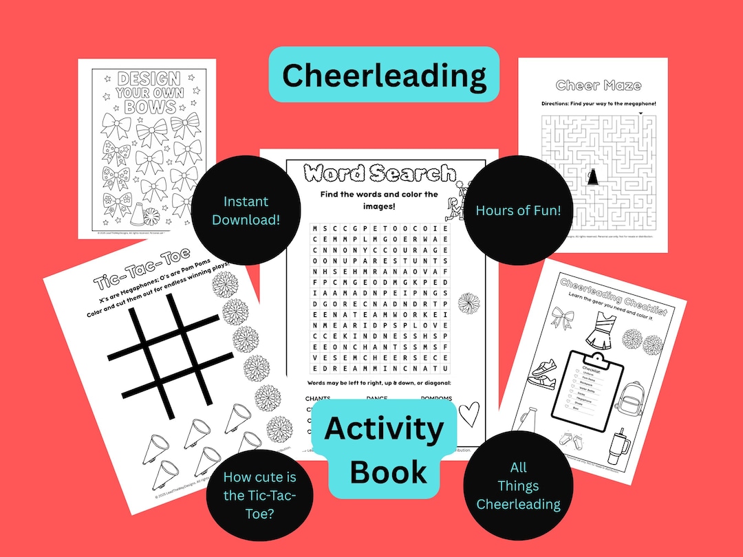 Cheerleading Activity Book: Games-word Search, Maze, Tic-tac-toe-party ...