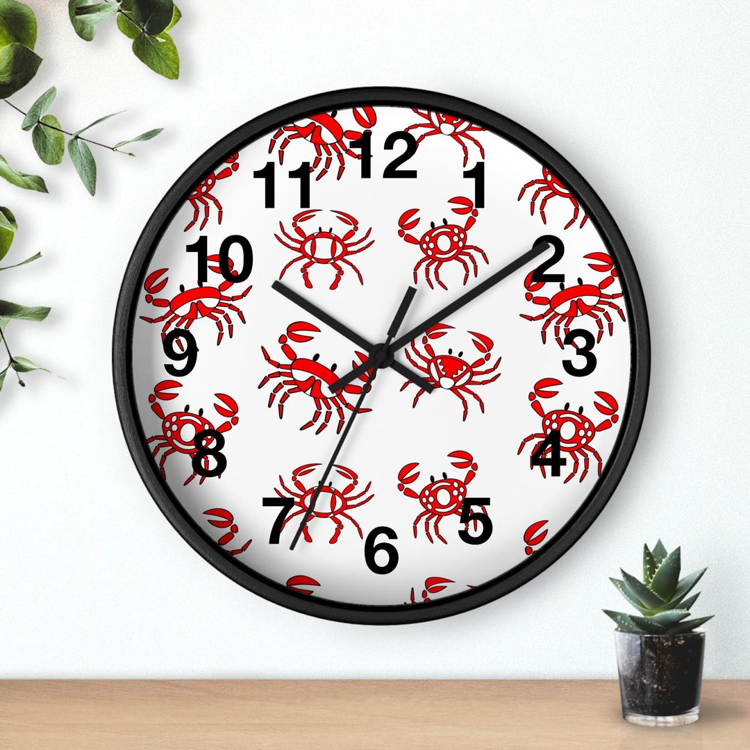 Crab Themed Wall Clock, Coastal Wall Clock - Etsy