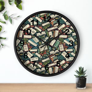 Book Themed Wall Clock, Library Clock - Etsy