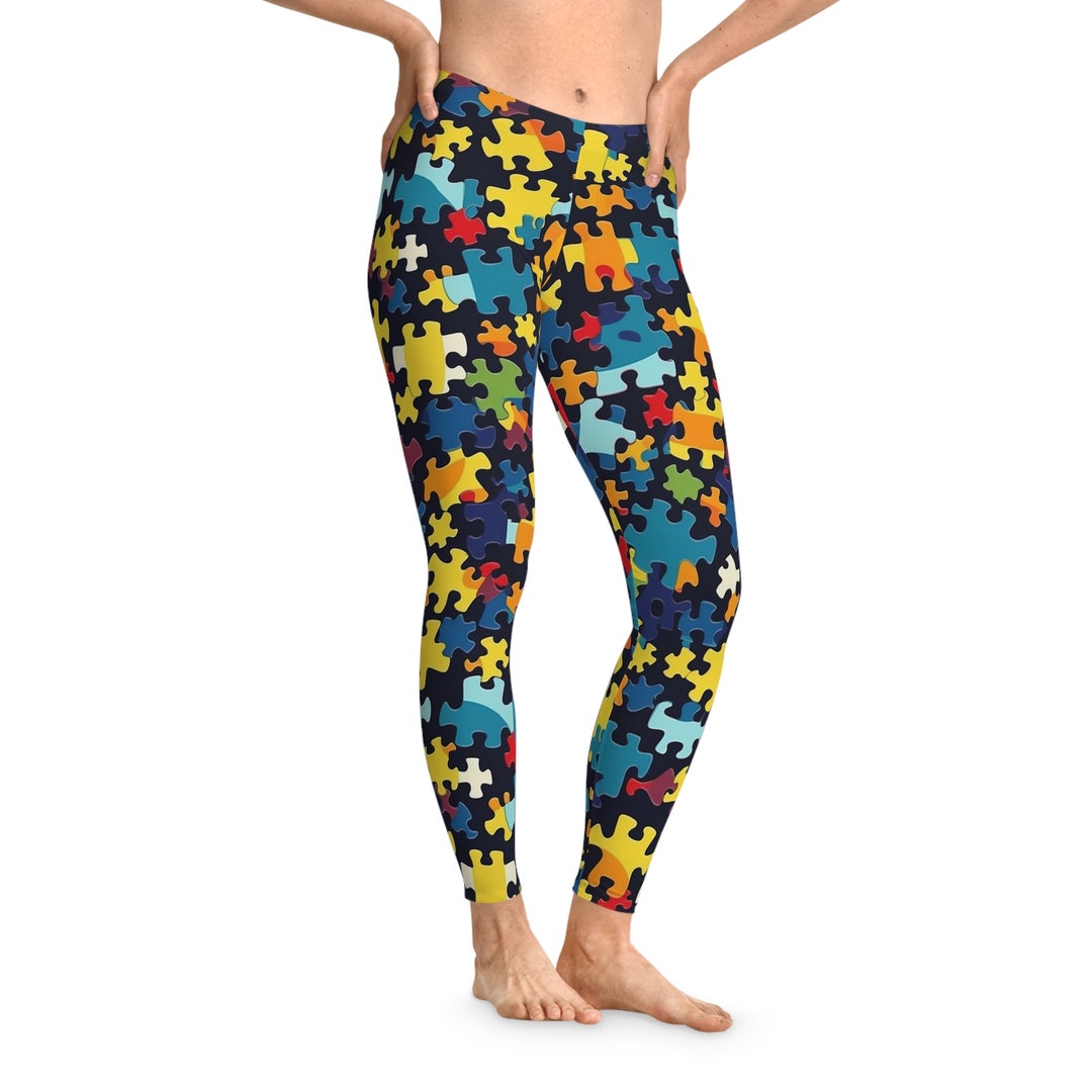 Autism Supporter Stretchy Leggings, Autism Supporter Yoga Pants - Etsy