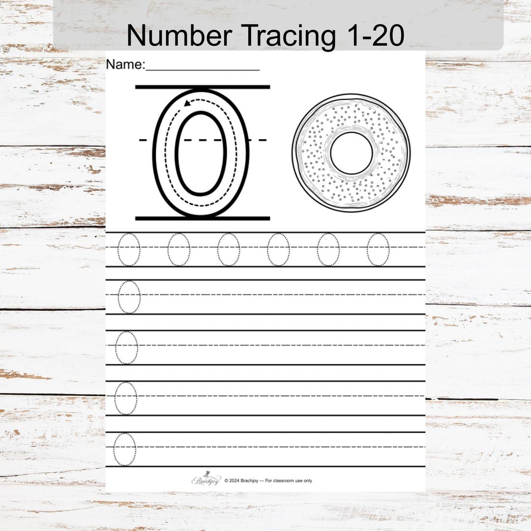 Number Tracing Worksheets 1–20 PDF | Pre-k, Kindergarten & 1st Grade ...