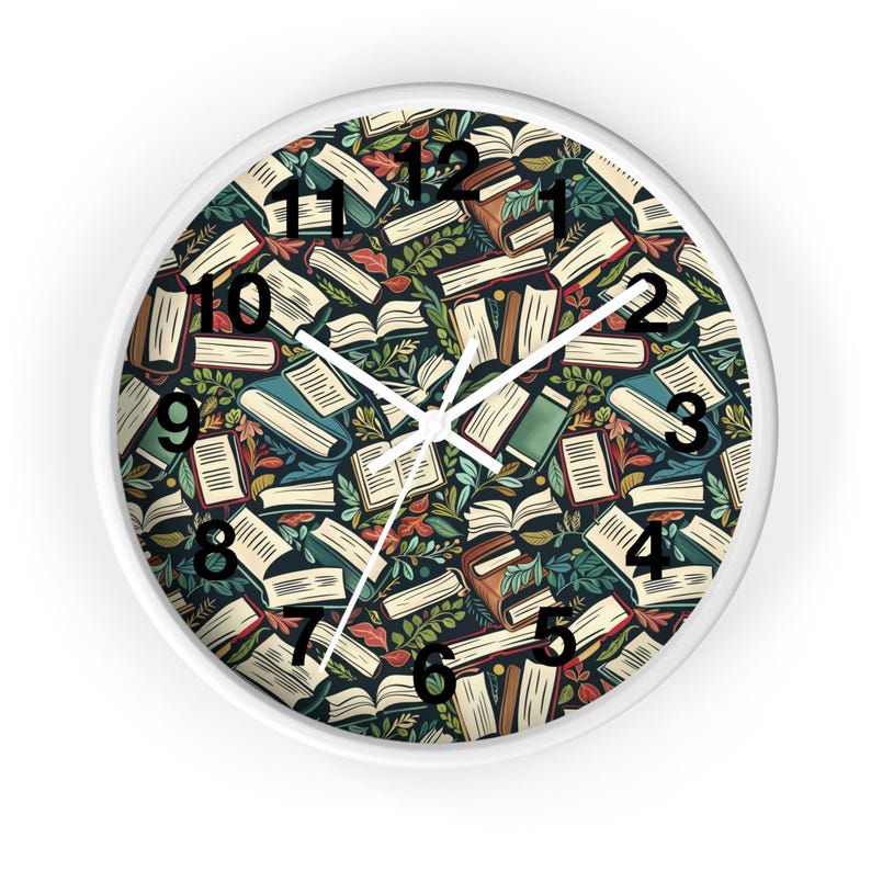 Book Themed Wall Clock, Library Clock - Etsy
