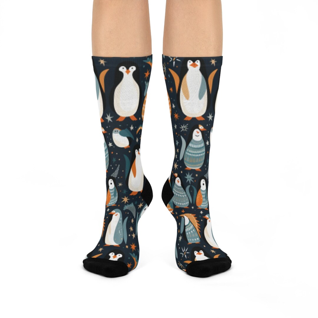 Penguin Cushioned Crew Socks - Etsy