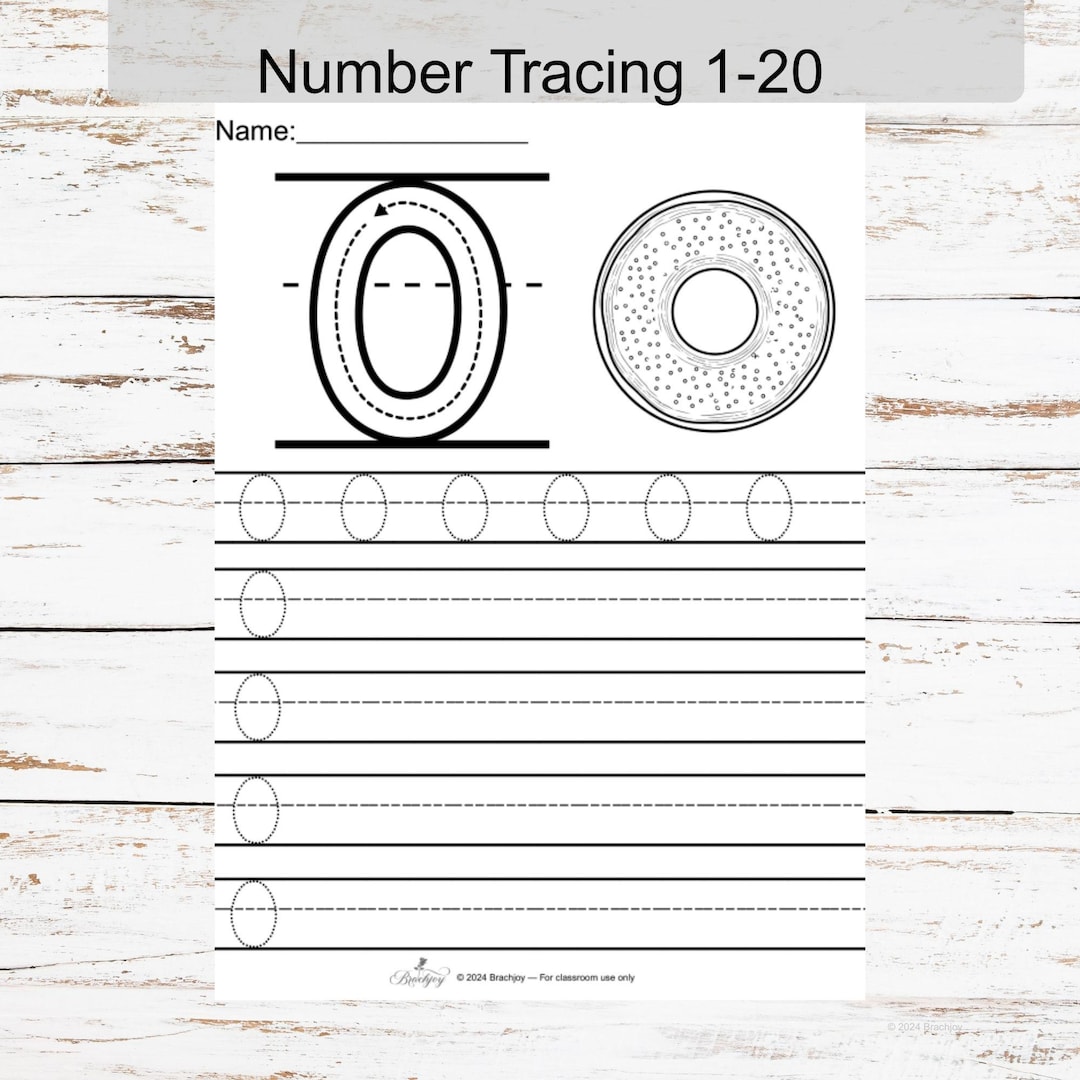 Number Tracing Worksheets 1–20 PDF | Pre-k, Kindergarten & 1st Grade ...