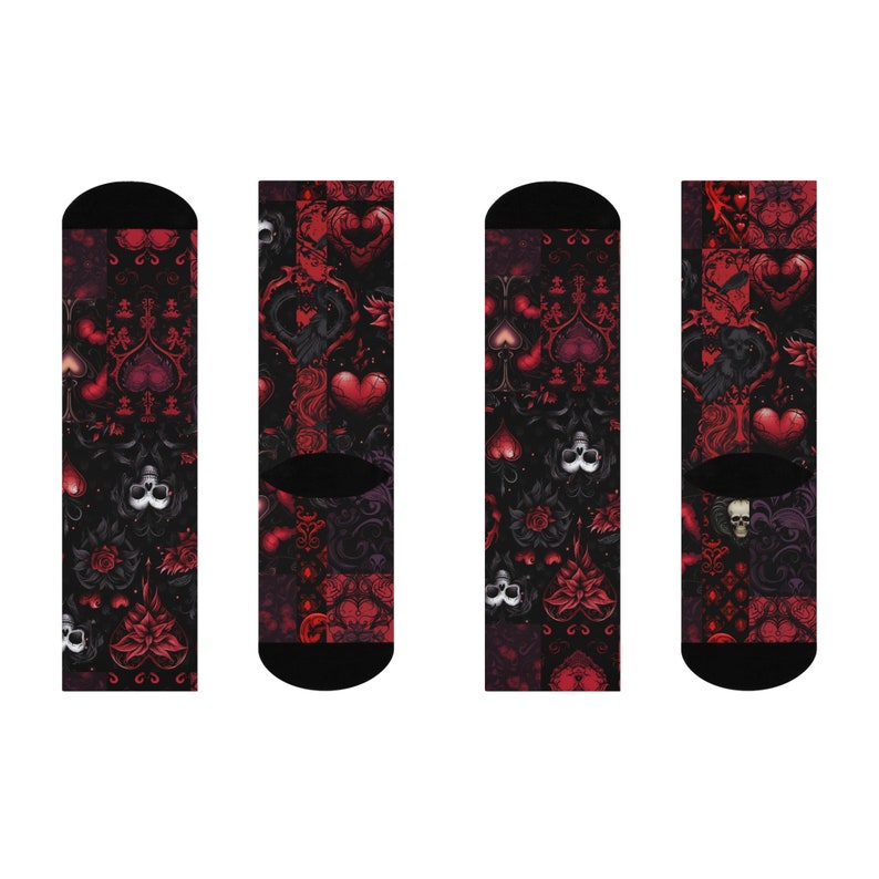 Goth Valentine Cushioned Crew Socks, Goth Socks, Goth Valentine Gift ...