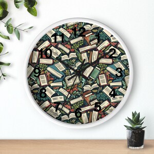 Book Themed Wall Clock, Library Clock - Etsy