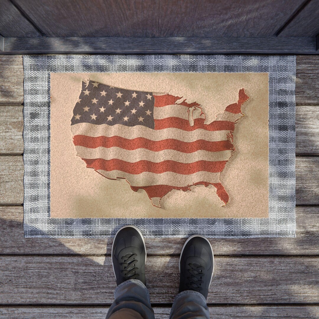 American Flag Doormat, United States Doormat - Etsy
