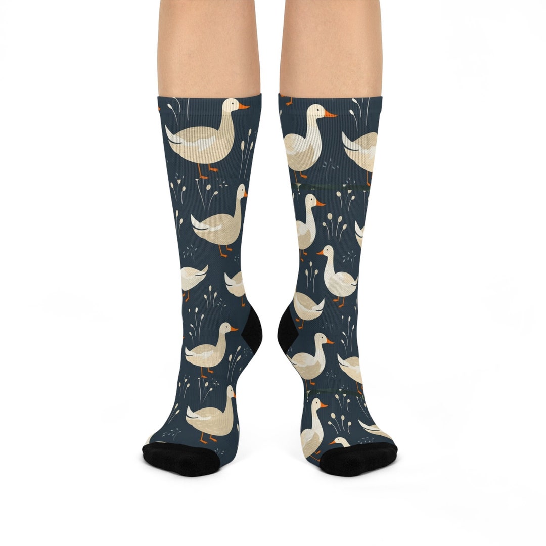 Goose Themed Cushioned Crew Socks, Goose Socks, Geese Socks - Etsy