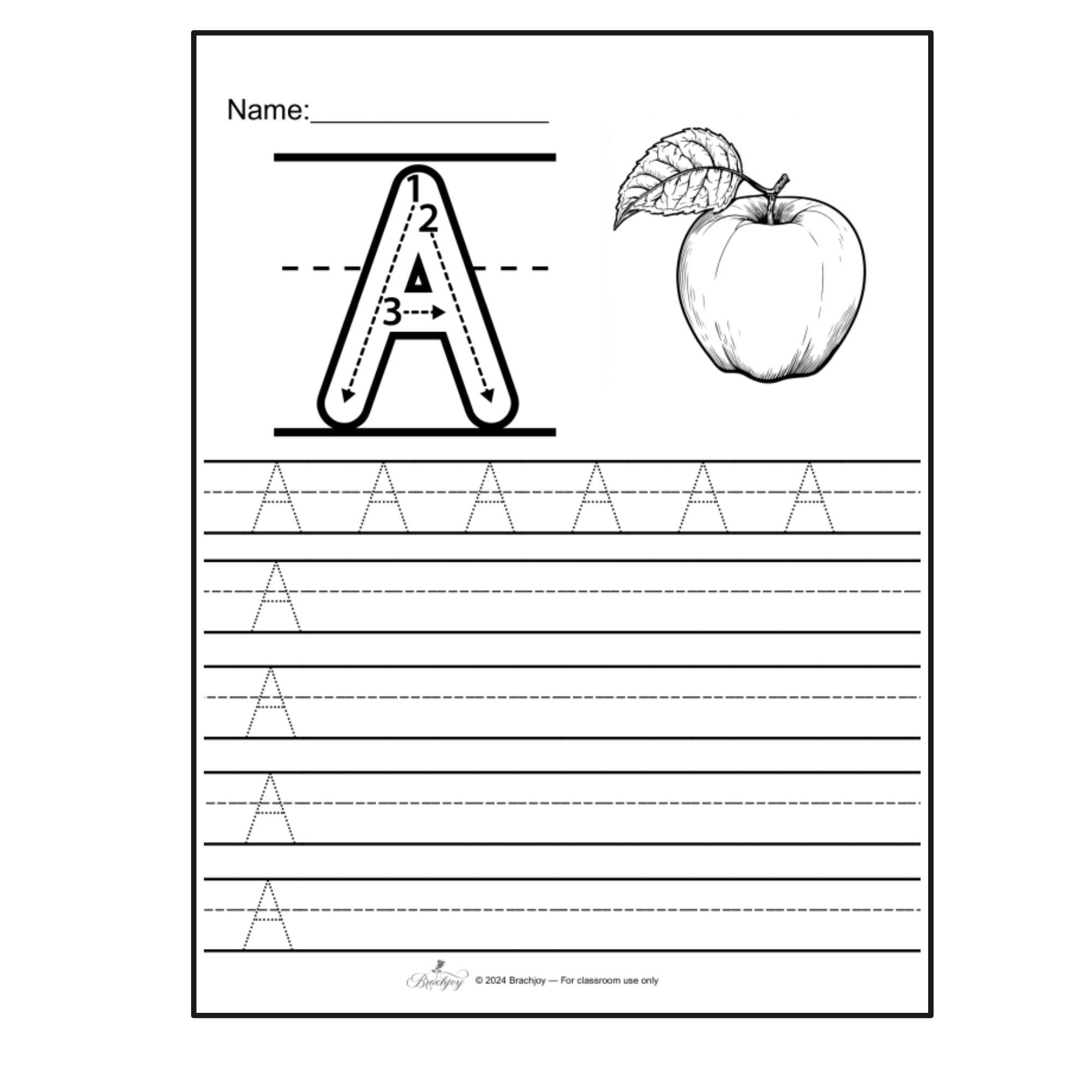 Uppercase Alphabet Tracing Worksheets | Printable Letter Practice for ...