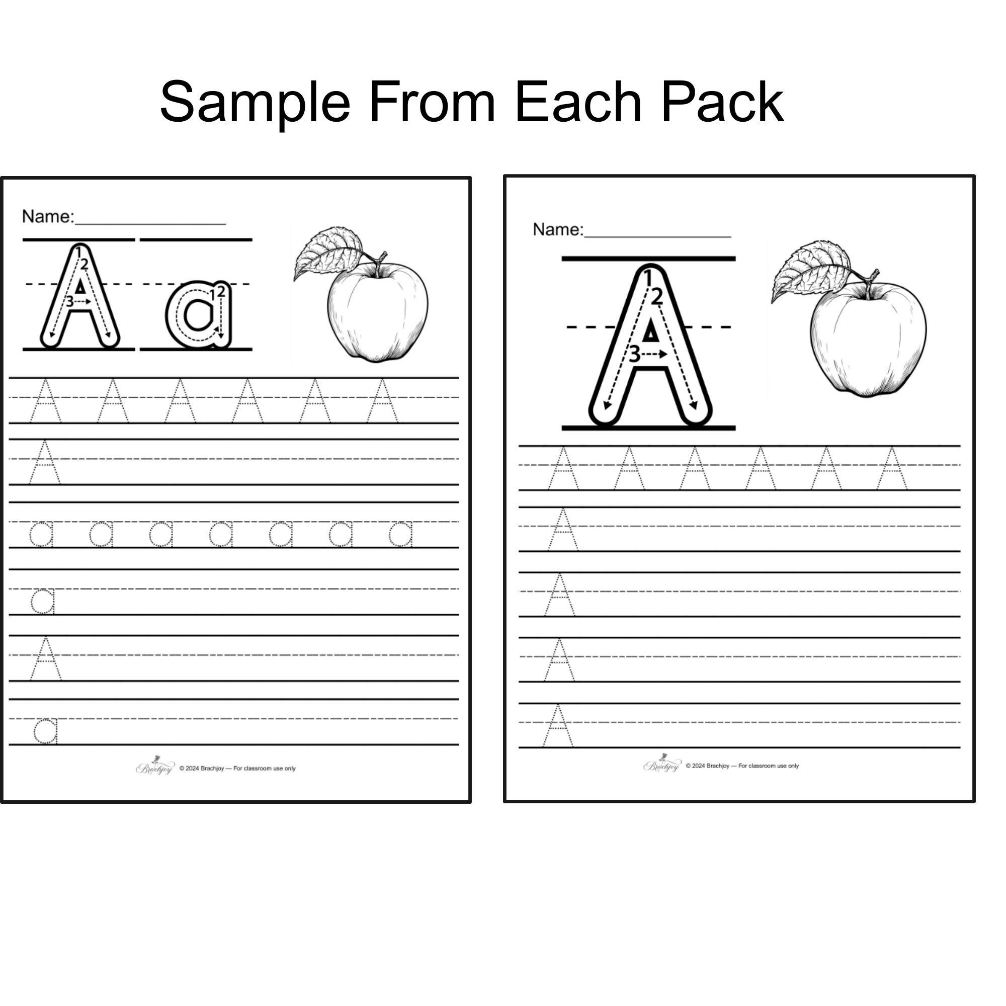 Alphabet Tracing Worksheets Bundle | Uppercase & Lowercase Letter ...