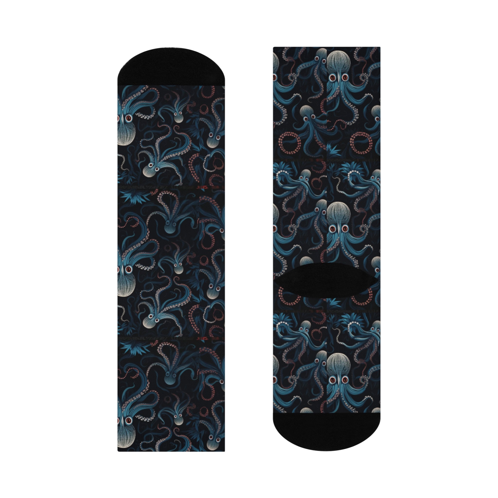 Octopus Cushioned Crew Socks, Octopus Socks - Etsy