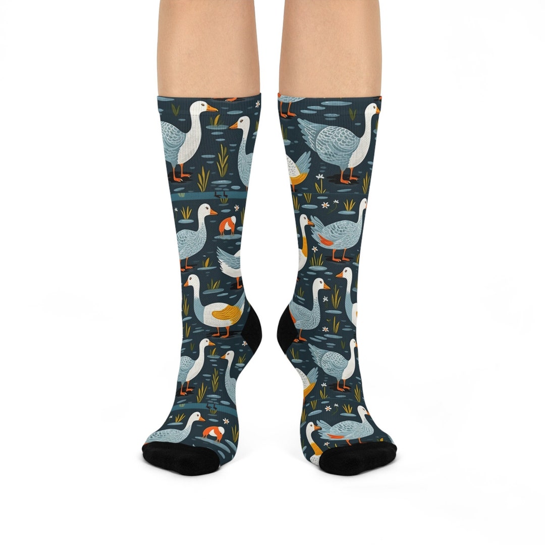 Silly Goose Cushioned Crew Socks, Goose Socks, Geese Socks - Etsy