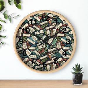 Book Themed Wall Clock, Library Clock - Etsy