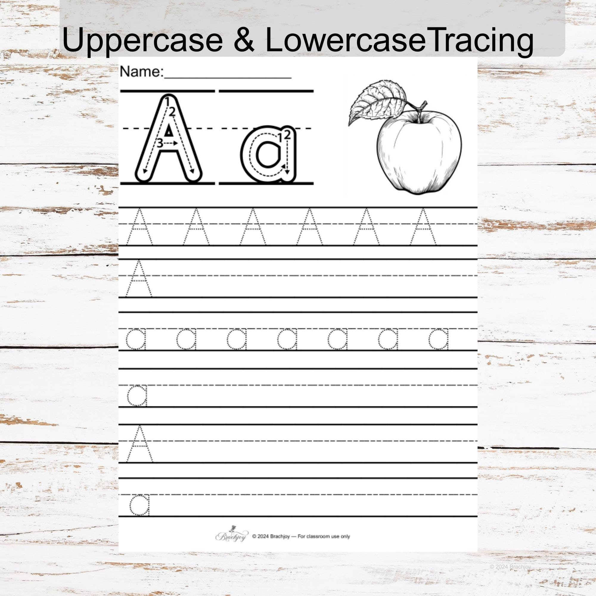 Alphabet Handwriting Worksheets A–Z | Tracing Uppercase & Lowercase ...