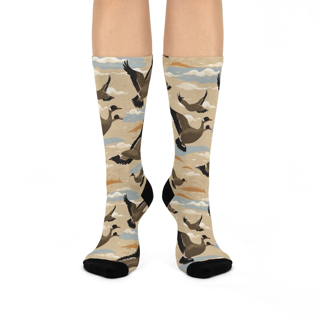 Geese Cushioned Crew Socks, Canadian Geese Socks - Etsy