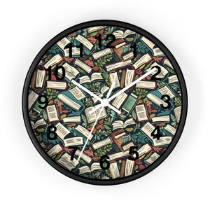 Book Themed Wall Clock, Library Clock - Etsy