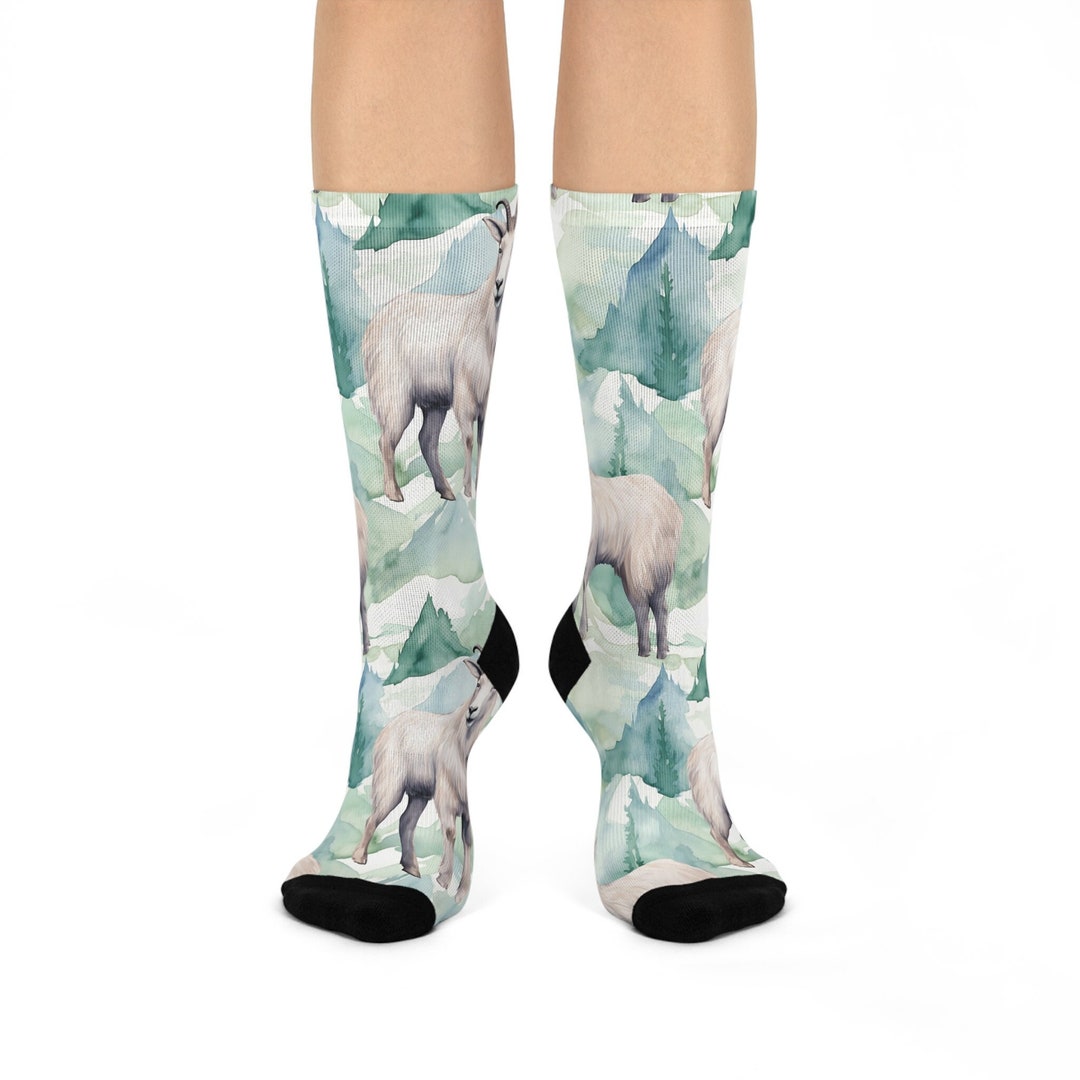 Mountain Goat Cushioned Crew Socks - Etsy
