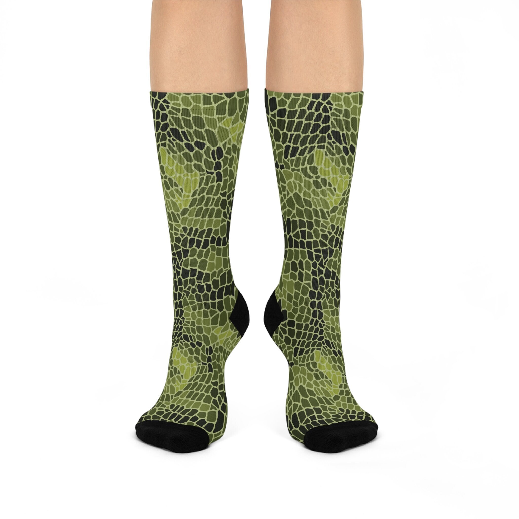 Alligator Skin Themed Cushioned Crew Socks, Alligator Socks - Etsy