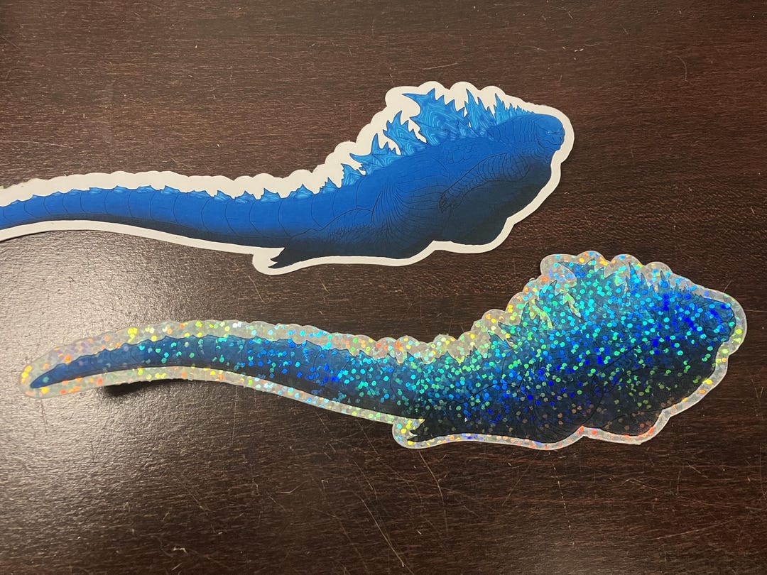 Swimming Godzilla Sticker (matte and Holographic Options) - Etsy