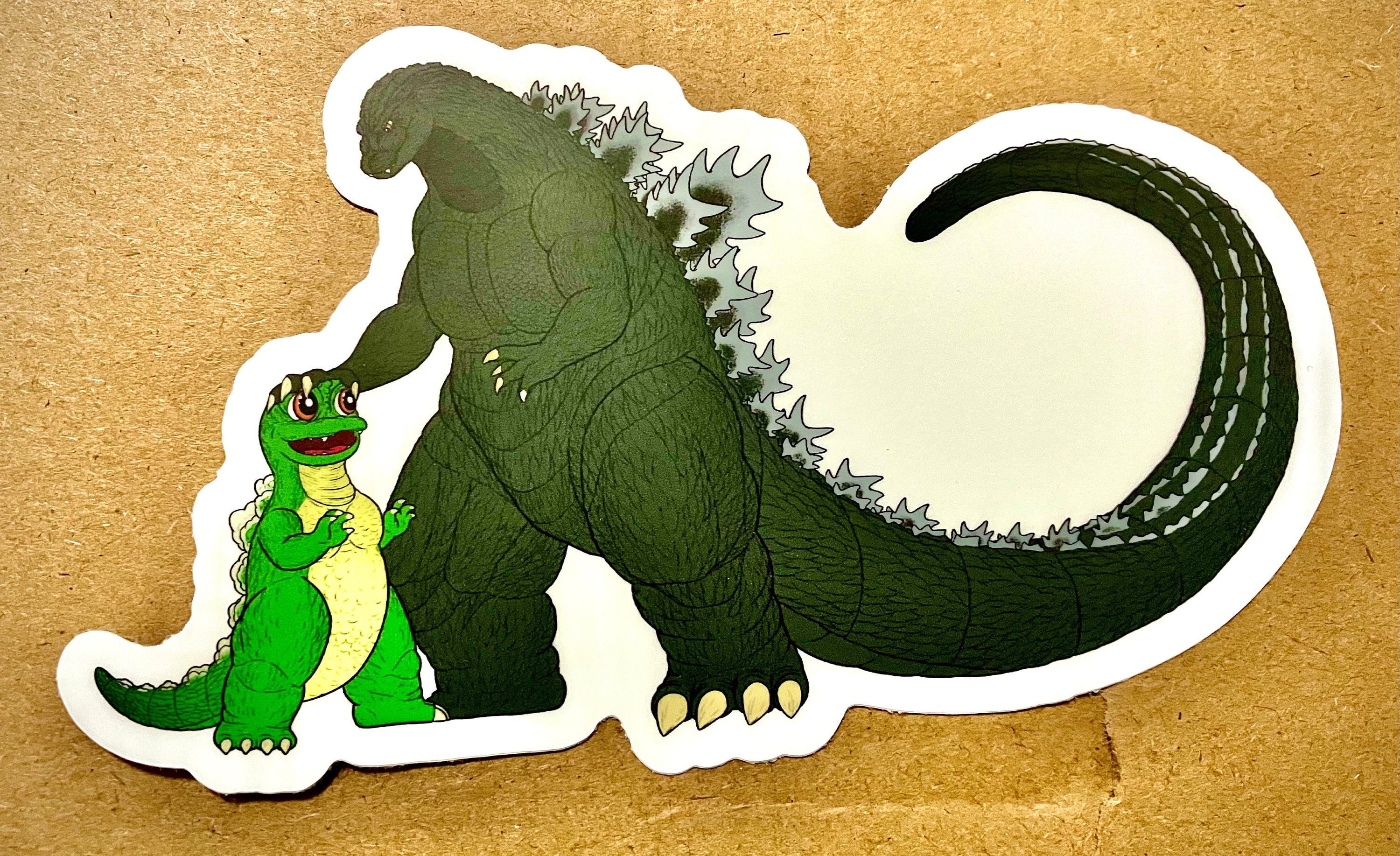 Godzilla and Little Godzilla Aka Junior Vinyl Sticker 5''x3'' - Etsy