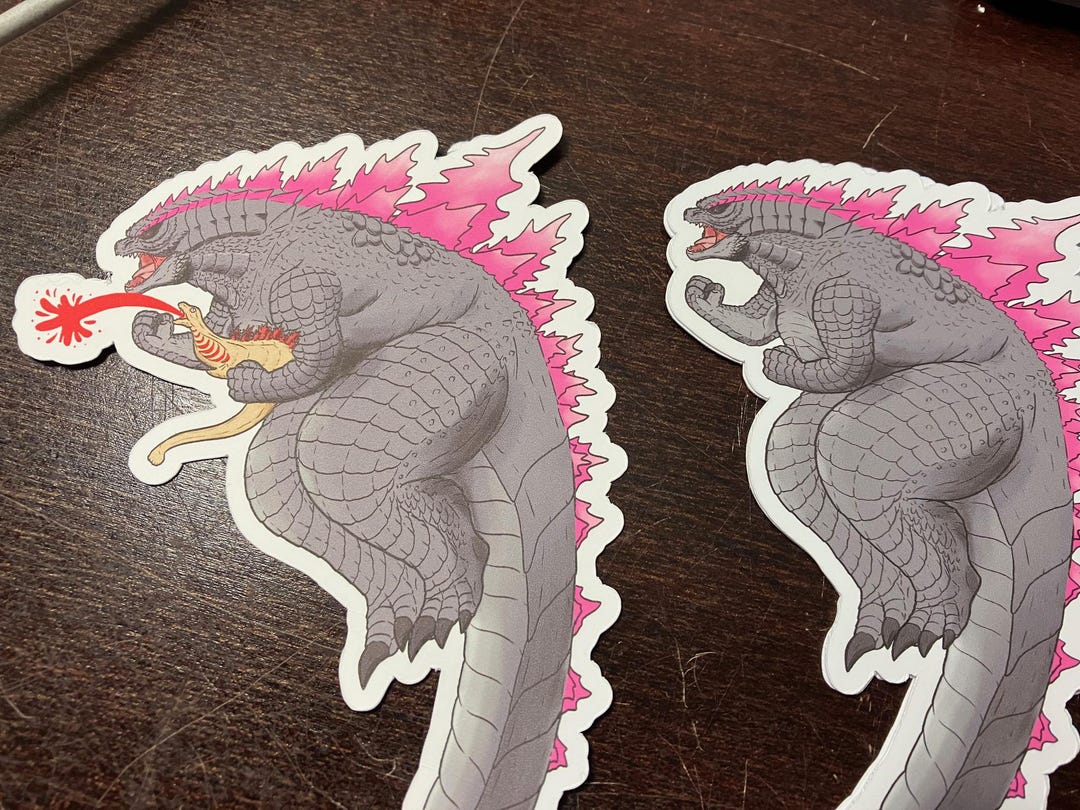 Evolved Godzilla Sticker (holographic/vinyl, Large and Small Options ...