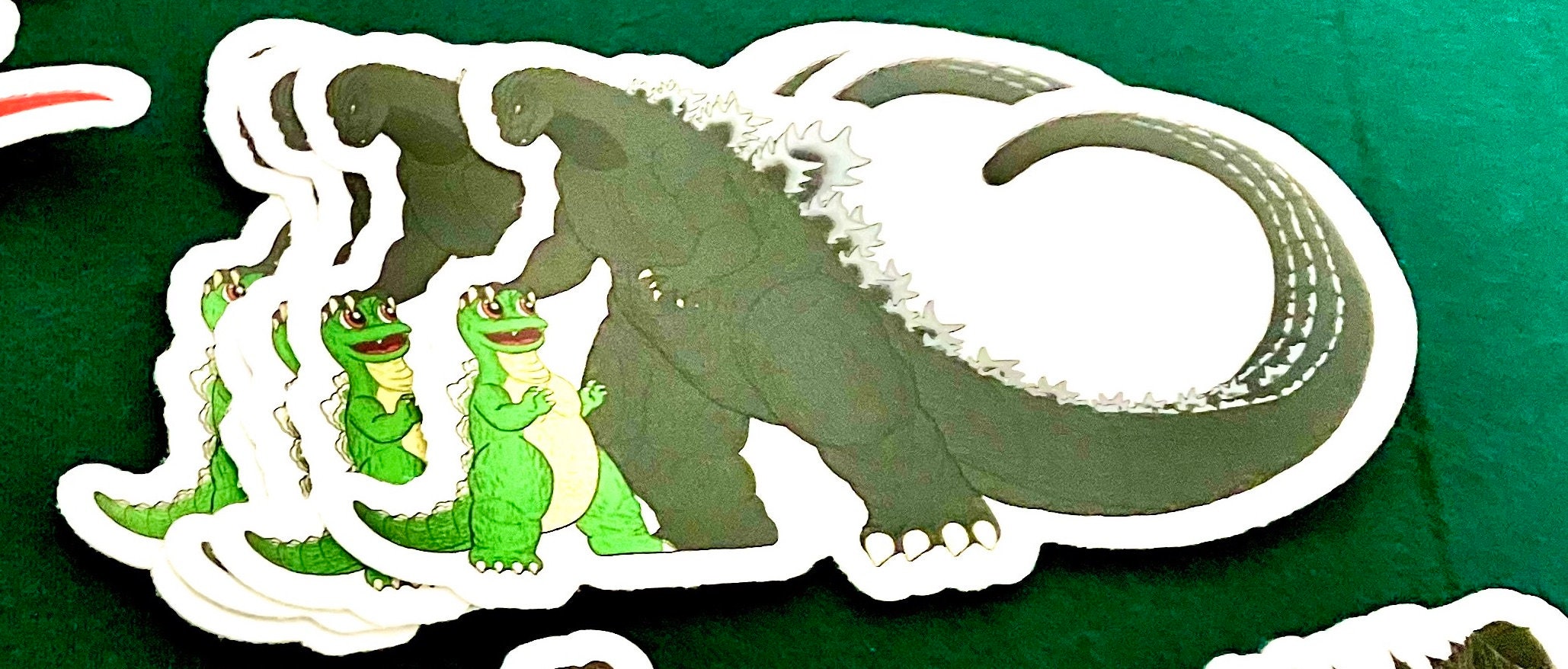 Godzilla and Little Godzilla Aka Junior Vinyl Sticker 5''x3'' - Etsy