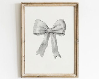 Black Bow Print Preppy Art Bow Painting Preppy Dorm Prints Aesthetic ...