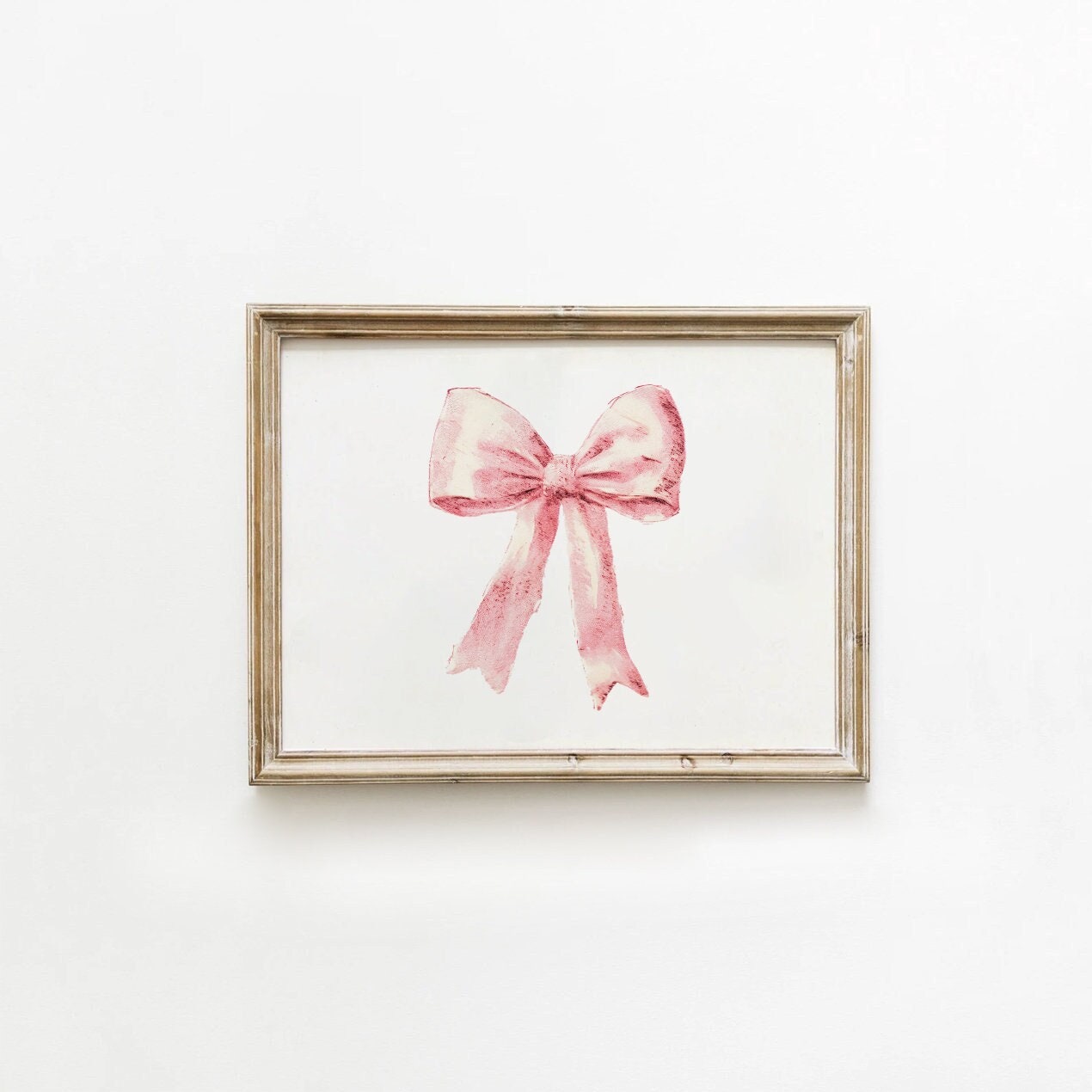 Preppy Pink Bow Printable, Retro Girly Download, Horizontal Fashion ...