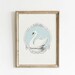 Swan Art Print, Vintage Swan Wall Art, Light Blue Nursery Decor, Blue ...