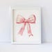 Pink Bow Poster Art, Girly Aesthetic Poster, Vintage Hand Drawn ...