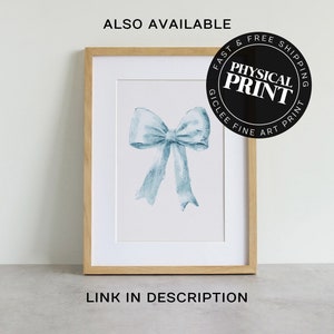 Blue Bow Print Preppy Art Bow Painting Preppy Dorm Prints Aesthetic ...
