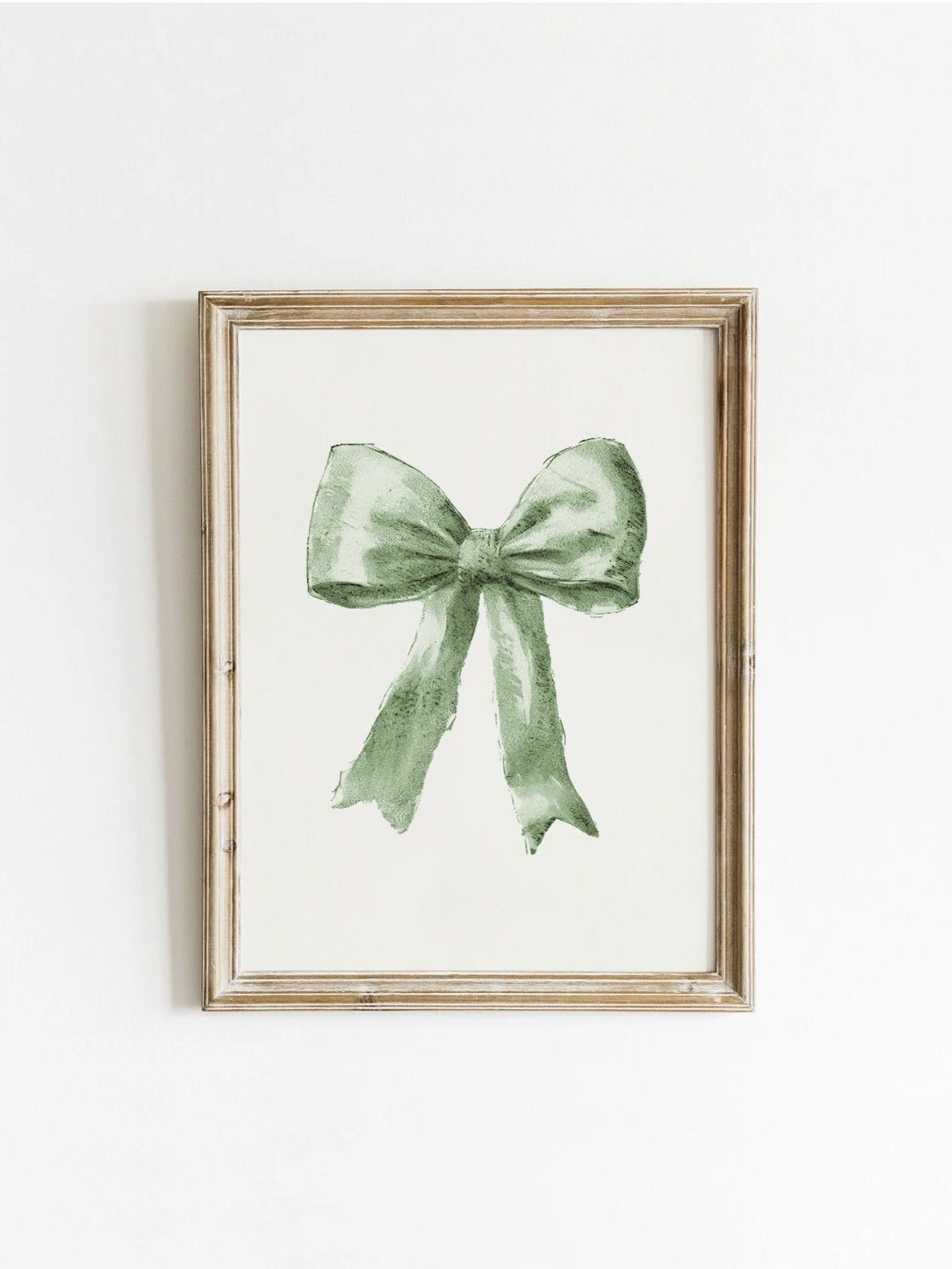 Sage Green Bow Print Preppy Wall Art Coquette Room Decor Bow Wall Art ...