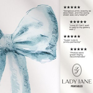 Blue Bow Print Preppy Art Bow Painting Preppy Dorm Prints Aesthetic ...