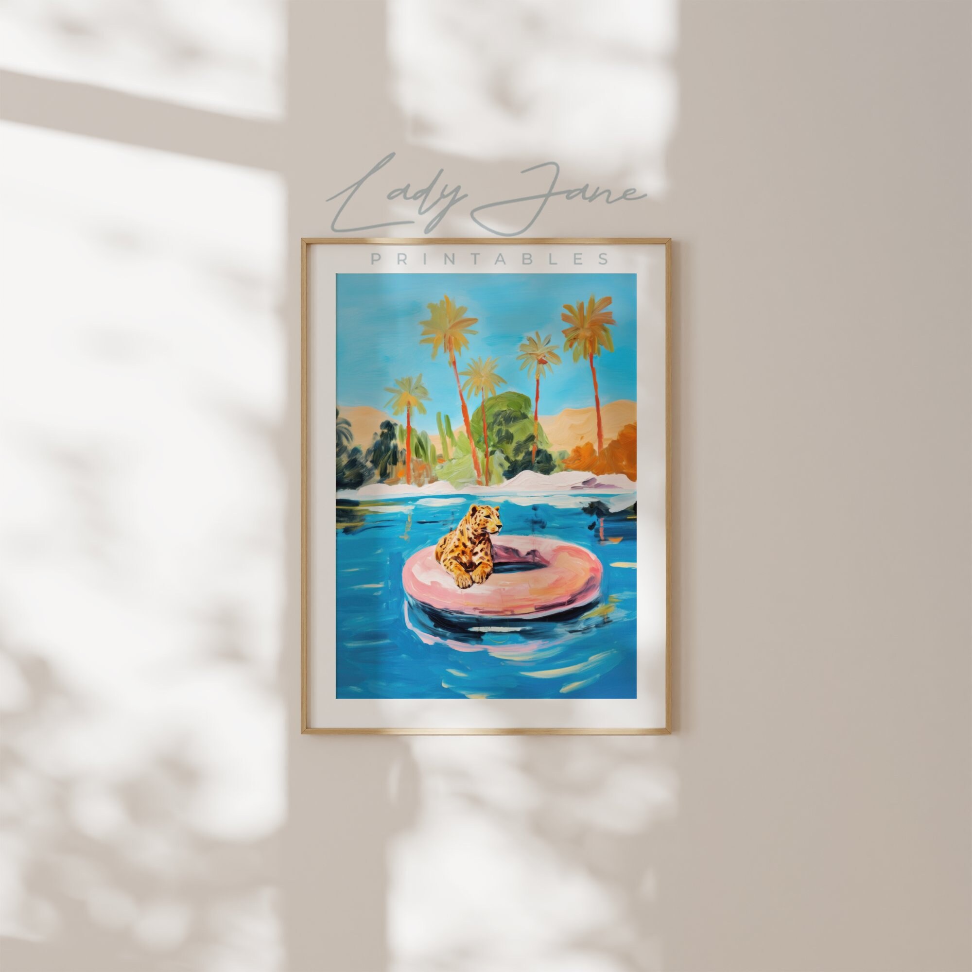 Cheetah Pool Poster Print Download - Etsy