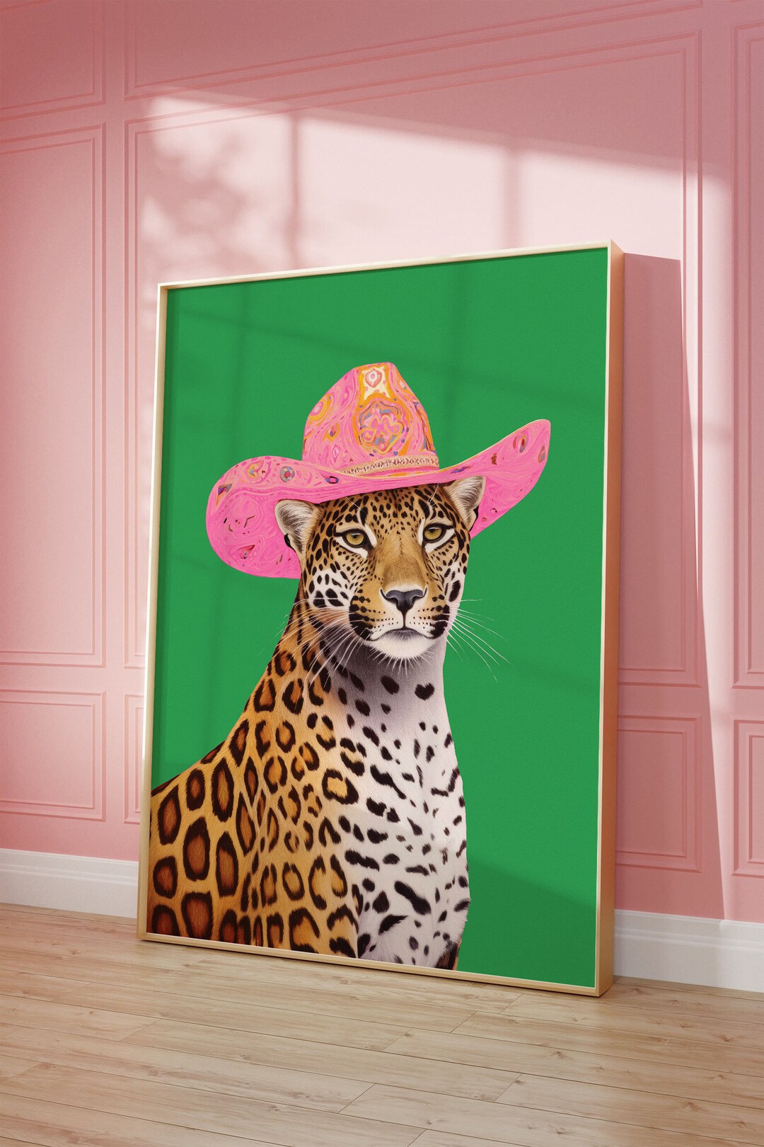 Pink Green Cheetah Print, Western Wall Art, Girly Printable, Cute Dorm ...